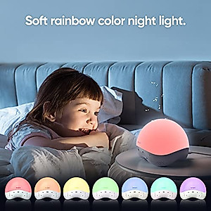 bonoch Baby Sound Machine, Night Light, OK-to-Wake Clock, Time-to-Rise Sleep Trainer, White Noise Machine for Sleeping Baby, 25 Sounds for Kid Adult, Timer, Dimmable & APP & Voice Control with Alexa