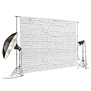 HUAYI 8x8ft Large White Grey Brick Wall Photography Backdrop Party Decoration Vinyl Video Models Background D-2504