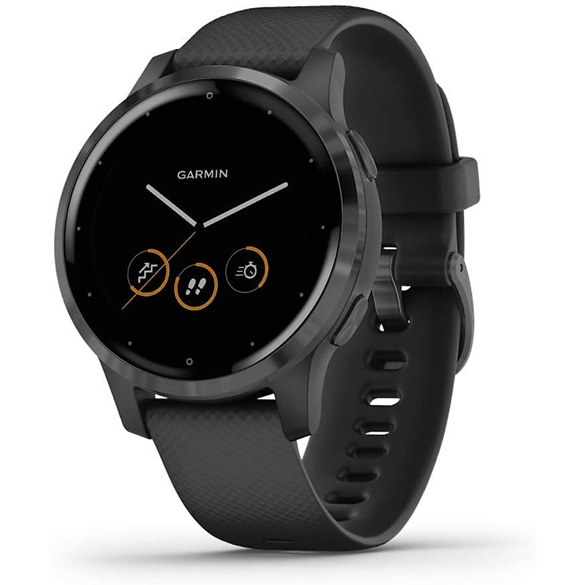 Garmin Vivoactive 4, GPS Smartwatch, Features Music, Body Energy Monitoring, Animated Workouts, Pulse Ox Sensors and More, Black & Bundled with Swanky Cables Cleaning Kit