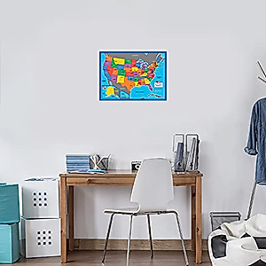 Palace Learning 3 Pack - World & USA Map Chart [Blank Short] + Numbers 1-100 Poster for Kids (LAMINATED, 18” x 24”)