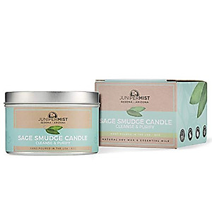 Palo Santo Smudge Spray + Sage Smudge Candle Bundle for Cleansing Negative Energy by JUNIPERMIST