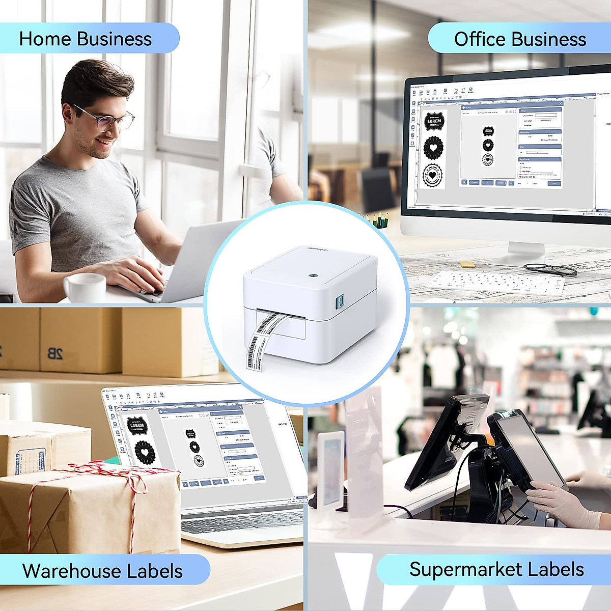 Efficient iDPRT Label Maker - Thermal Printer for Small Biz