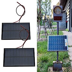2pcs Mini Solar Cell Panel Module, Epoxy Power Supply Systerm Charger Battery DC 5V 250mA with Cable Length 30cm/11.8in