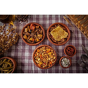 Luksyol Handmade Unglazed Clay Bowls: Elevate Your Culinary Experience with a Set of 3 (6.3 x 1.57 in) | Authentic Terracotta Cooking for Indian, Mexican, Korean Cuisine | Microwave-Friendly and Safe|