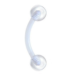 Body Candy Clear Bioplast Cloudless Clear Acrylic Ball Eyebrow Ring 16 Gauge 5/16"