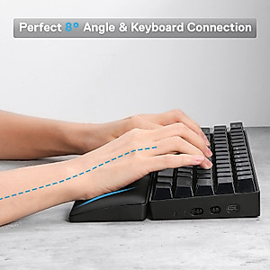 Redragon P035 Meteor S Computer Keyboard Wrist Rest Pad, Ergonomic Soft Memory Foam Wrist Support w/Anti-Slip Rubber Base, 60% 61 Keys Compact Size 11.38 x 2.87 in, 0.78 inch (20mm) Height, Black