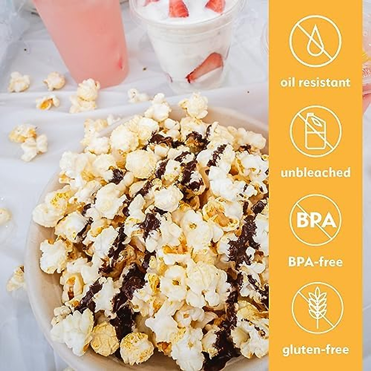 Earth's Natural Alternative 100% Compostable Paper Bowls [32oz 50 Pack] Soup Bowls, Pasta, Cereal, Salad, Ice Cream, Disposable Bamboo Large Bowls, Biodegradable, Unbleached