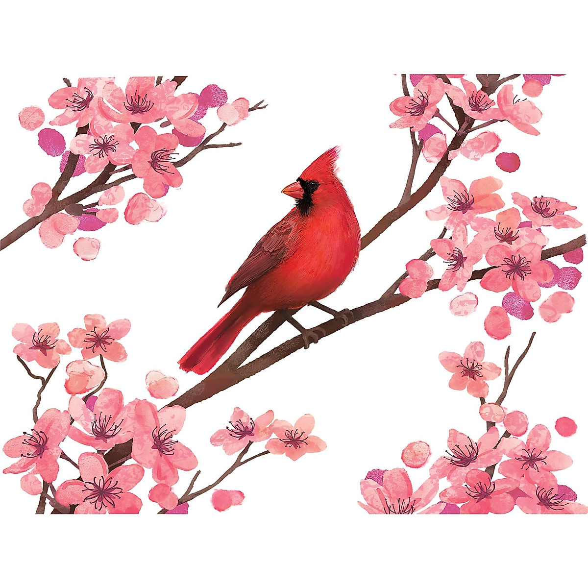 Tervis Sakura Cardinal Made in USA Double Walled Insulated Tumbler Travel Cup Keeps Drinks Cold & Hot, 24oz, Classic