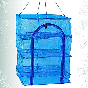 WINOMO House Plants Foldable Drying Net, Dry Rack Hanging Basket, 4 Layers Fish Drying Net, Folding Mesh Hanging Net Rack for Vegetable Dishes Making Drying Rack Clothing