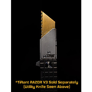 Exceed Designs GOLD 12-Point SERRATED Razor Blades (Premium TITANIUM Coated SK5 Blank Utility Knife Blades) 5-Pack