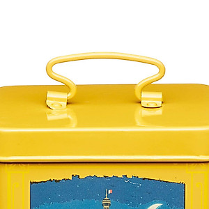 WORLD OF FLAVOURS WFCANYEL KitchenCraft World of Flavours Airtight Metal Food Storage Container, 11 x 11 x 14 cm (4.5" x 4.5" x 5.5") - Yellow