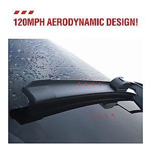 24"/22" Windshield Wiper Blades Fit for Volvo XC90 2015-2005 /XC70 2007-2005/ S60 2009-2005 S80 2006-2004/V70 2007-2005+More Cars Pinch Tab-Set of 2