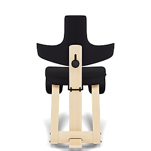 Varier ThatSit Balans Adjustable Ergonomic Kneeling Chair with Backrest (Black Revive Fabric with Natural Base)