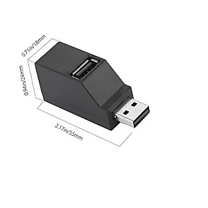 Faoyliye USB 2.0 Splitter,[2 Pack ] 3-Port USB 2.0 Hub High Speed Splitter, USB Splitter Adapter Portable for PC, Laptop -White Black