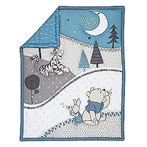 Lambs & Ivy (LAMCR) Forever Pooh 3-Piece Mini Crib Bedding Set, Blue (780020)