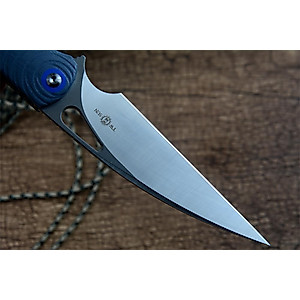 TWO SUN Knives 14C28N Steel Blade Blue G10 Handle TS116 with Pocket Clip