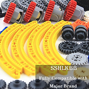 496 Pcs Technical Parts Building Blocks Gears Axle Pin Connector Compatible with Major Brand Toy Technical Cam Worm Cogs Gears Steering Parts Differential Engine Kit MOC Pieces for Replacement