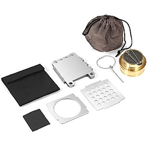 Lixada Camping Stove Stainless Steel Folding Wood Stove Portable Wood Burning Stove Pocket Stove for Outdoor Camping Cooking Picnic