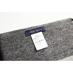 EURKEA Cashmere Wool Long 2024 Plaid Tartan Winter Scarf for Women, Warm & Soft & Cozy, Gift Ready, Grey & Black