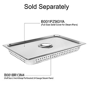 Excellante Full Size 2-Inch Deep Perforated 24 Gauge Steam Pans