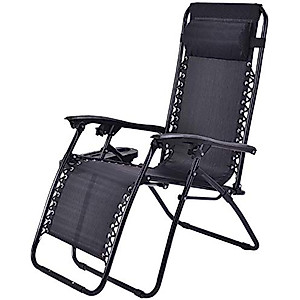 Casart Set of 2 PC Folding Lounge Chair, Outdoor Zero Gravity Recliner Chairs with Cup Holder, Perfect for Yard, Beach and Patio