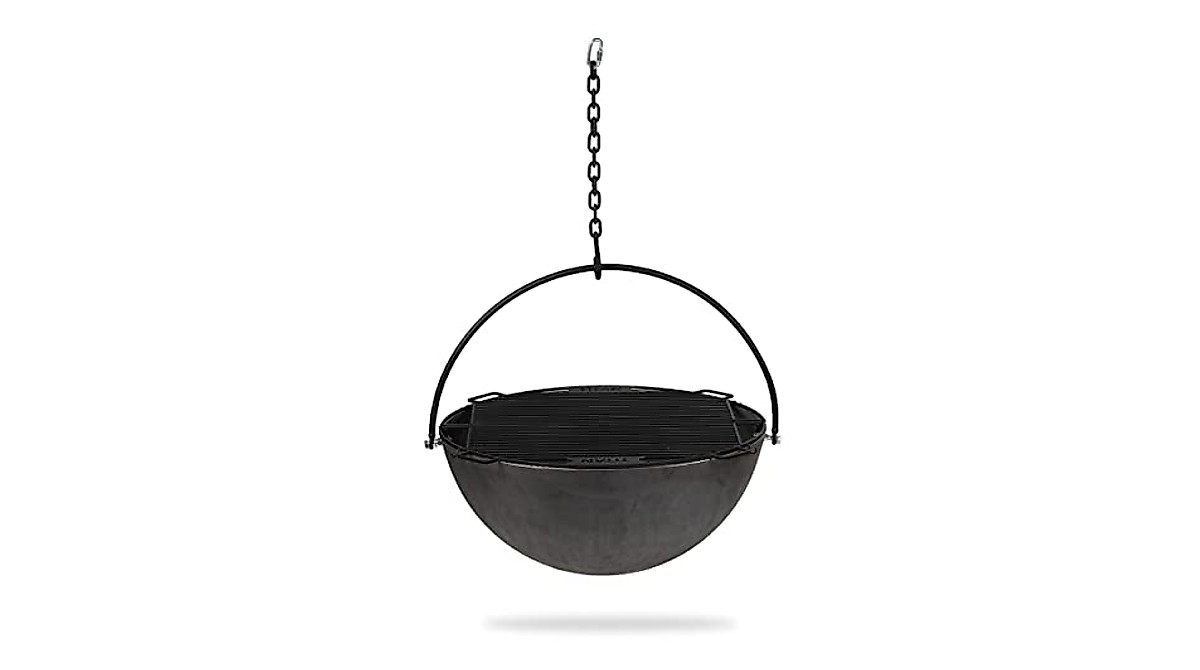 42" Cast Iron Cauldron Fire Pit Bowl - Grill & Warmth