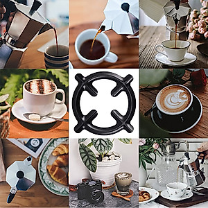 Kichvoe 6.2Inch Cast Iron Wok Support Ring 2Pcs Universal Non Slip Wok Rack Gas Ring Reducer Coffee Pot Holder Stove Trivet Electric Stove Burners - Please Tear Off The Protective Film