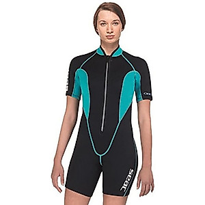 SEAC Ciao, Women's Shorty Suit, 2.5 mm Neoprene for Snorkelling, Scuba Diving and other Water Activities, black/blue, x-large (0010067032105A)