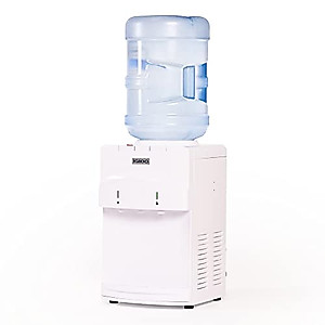 Igloo Top Loading Hot and Cold Water Dispenser - Water Cooler for 5 Gallon Bottles and 3 Gallon Bottles - Includes Child Safety Lock - Water Machine Perfect for Home, Office, & More - White Countertop