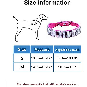 Rhinestone Dog Collar, Bling Rhinestone Suede Leather Crystal Diamond Rhinestones Small Pet Cat Dog Puppy Collar (S, Red)