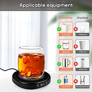 Coffee Mug Warmer for Desk,SAINSWIN 3 Temp-Settings Hot Drink Beverage Warmer Plate,Coffee Cup Warmer with Auto Shut Off,Plate Warmer Keep Coffee, Beverage, Milk, Tea and Hot Chocolate Warm(NO Mug)