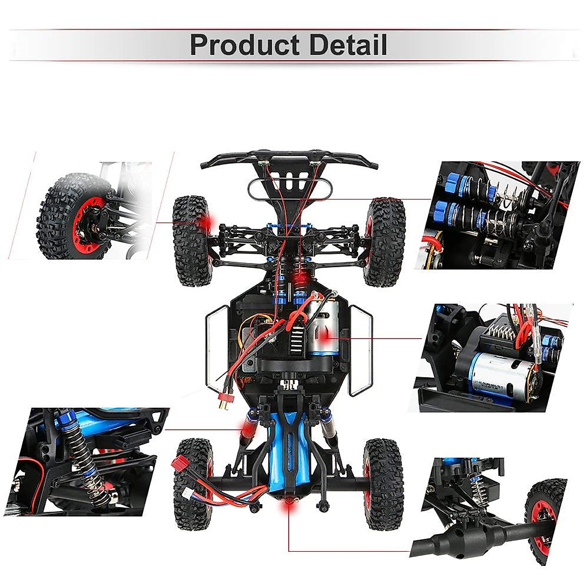 QAQQVQ 1:12 Scale Remote Control Car,4WD Top Speed 50 Km/h Electric Toy Off Road 2.4GHz RC Monster Vehicle Truck Crawler for Boys Kids and Adults