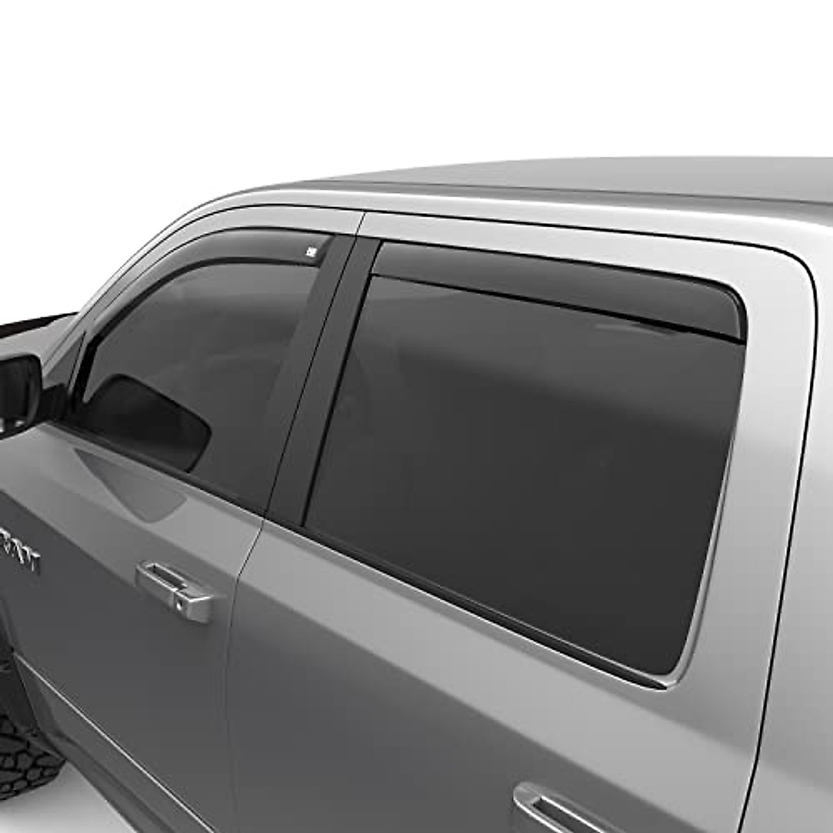 EGR 572751 in-Channel Window Visors Front and Rear Set Dark Smoke Finish Compatible with Select Dodge Ram Models