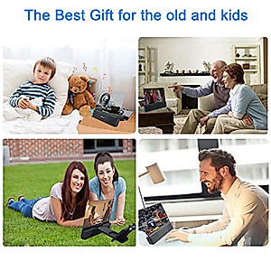 jteman 12'' 3D Mobile Phone Screen Magnifier with Bluetooth Speaker, HD Protable Movies Amplifier with Foldable Holder Stand, Support iPhone Xs Max/X / 8/8 Plus and Android All Smartphones…