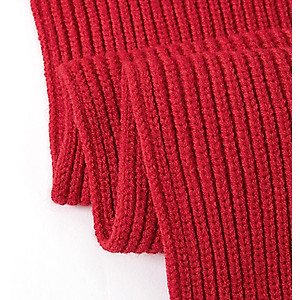 Lallier 3Pcs Kids Hat Scarf and Snow Gloves Set, Winter Knit Warm Soft Pom-Pom Beanie Outdoor for Boys Girls and Toddlers (Red)