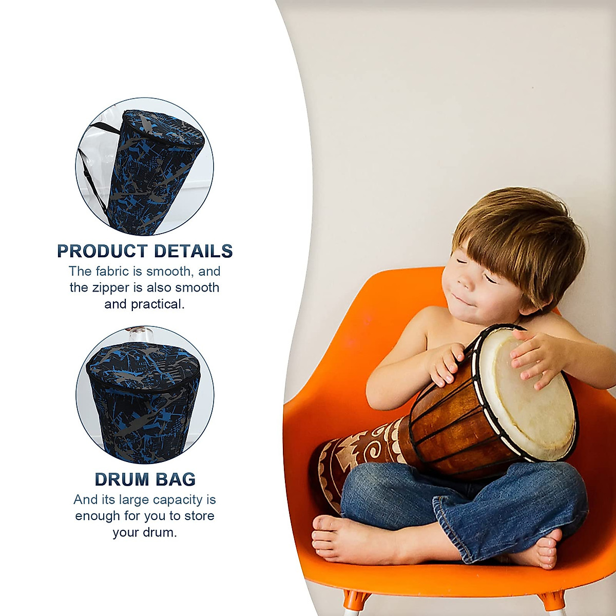 EXCEART Drum Gig Bag Drum Bag Shoulder Strap African Drum Bag Oxford Fabric African Drum Shoulder Carry Case for 10 Inch African Drum Storage Djembe Hardshell