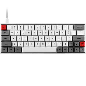 COSTOM SK64 60% Mechanical Gaming Keyboard, 61 Keys Multi Color RGB Illuminated LED Backlit Wired Programmable with PBT Heat Sublimation Keycaps for PC/Mac Gamer (Gateron Brown Switch)