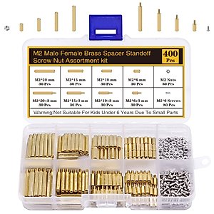 Csdtylh 400Pcs M2 Motherboard Standoffs&Screws&Nuts Kit, Hex Male-Female Brass Spacer Standoffs, Laptop Screws for DIY Computer Build, Electronic Projects, Raspberry Pi, Circuit Board etc.