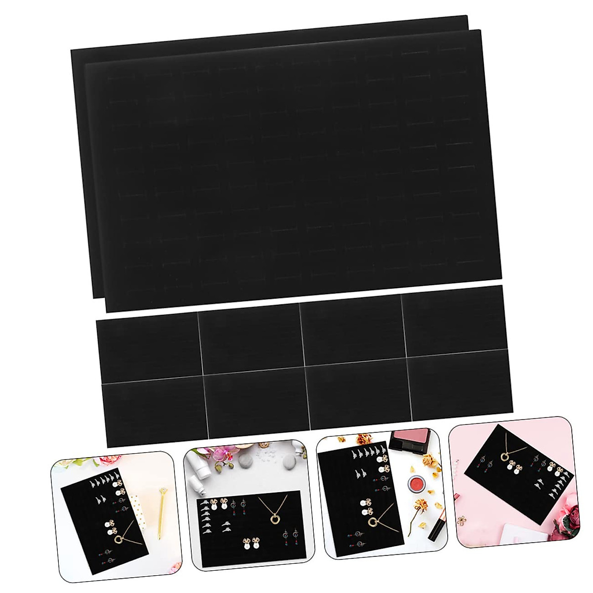 Abaodam 10pcs Jewelry Box Pad Jewelry Insert Display Mat Jewelry Display Tray Jewelry Organizer Tray Trinket Tray Trays Display Shelf Earring Sponge Display Pad Stud Box Velvet Embedded