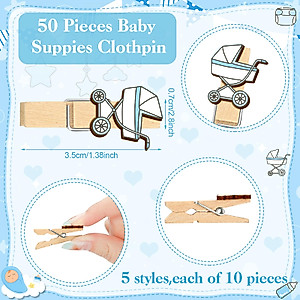 Patelai 321 Pcs Baby Shower Games Supplies, 5 Sets (50 Cards Each) Activities Cards with 20 Pencils 1 Don't Say Baby Sign 50 Clothespin(Boy)
