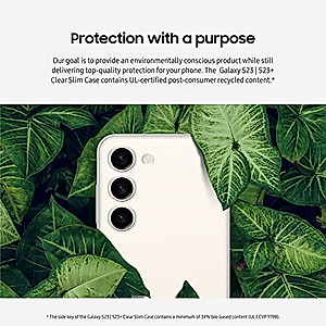 SAMSUNG Galaxy S23 Clear Slim Phone Case, Protective Cover w/Glossy, Thin Design, Protects from Drops and Scratches, Premium, Durable Material, US Version, EF-QS911CTEGUS, Transparent