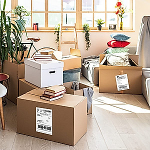 MakerKing 4x6 White Mailing Fanfold Postage Thermal Labels (200 Labels) - Compatible with Rollo, MUNBYN, iDPRT, Polono, Zebra Direct Thermal Printer for Shipping