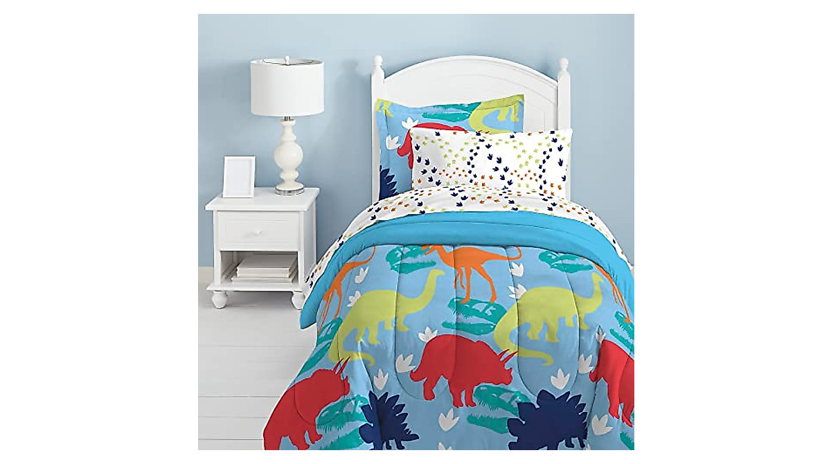 Dream Factory Dinosaur Bedding Set for Kids Twin Bed | Whimsical ...