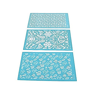 Silk Screen Stencils, Exercise Hands on Skills Polyester Develop Imagination Polymer Clay Silkscreen Print Kit Reusable for Jewelry Clay Earrings Decoration (208, 210, 223)