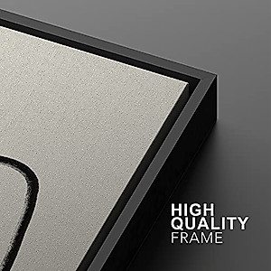 SIGNWIN Framed Wall Art Print Set Black Lines Over Tan Plain Background Abstract Swirly Cozy Neutral Modern Art Mid-Century Modern Expressive for Living Room, Bedroom, Office - 24"x36"x2 Black