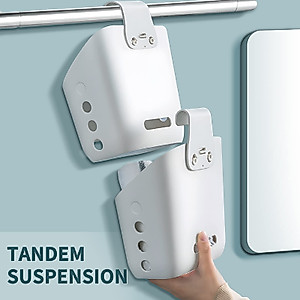 FYY Plastic Hanging Basket for Storage 3 Pack, Plastic Basket with Detachable Hook, Hanging Storage Containers Organizer Shelf for Office Bedroom Kitchen Bathroom White