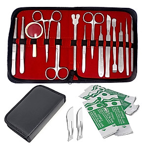 34 Pieces Advanced Dissection Kit Biology Lab Anatomy Dissecting Kit Set for Educating Medical Students and Veterinary with Stainless Steel Knife Handle Blades