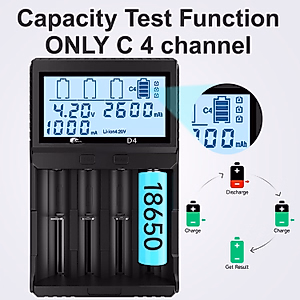 IMREN 18650 Capacity Tester,18650 Battery Charger with Discharge & Testing Function, 21700 Battery Charger with LCD Screen Display Capacity Suit for 18650 21700 20700 1.2V Ni-MH/Ni-CD LiFePO4 Battery