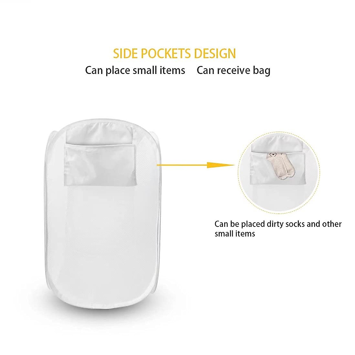 AFPANQZ Axolotl Pattern Mesh Pop-Up Laundry Hampers Collapsible Clothes Basket with Side Pocket Foldable Save Place Steel Frame and Easy to Fold