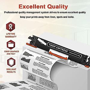 126A Black Toner Cartridge, CE310A High Capacity Toner Cartridge, Compatible Replacement Pro CP1025 Pro CP1025NW Pro MFP M177FW Pro CP1025 Pro 100 Color MFP M175NW Printer.(1 Pack /Black)